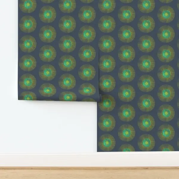 Spoonflower Nautilus Cuttlefish Octopus Tentacles Squids Traditional Wallpaper - Green