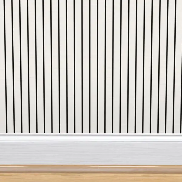 Spoonflower Narrow Black And White Stripes Vertical 100% Natural Sisal Grasscloth Wallcovering - Black,white