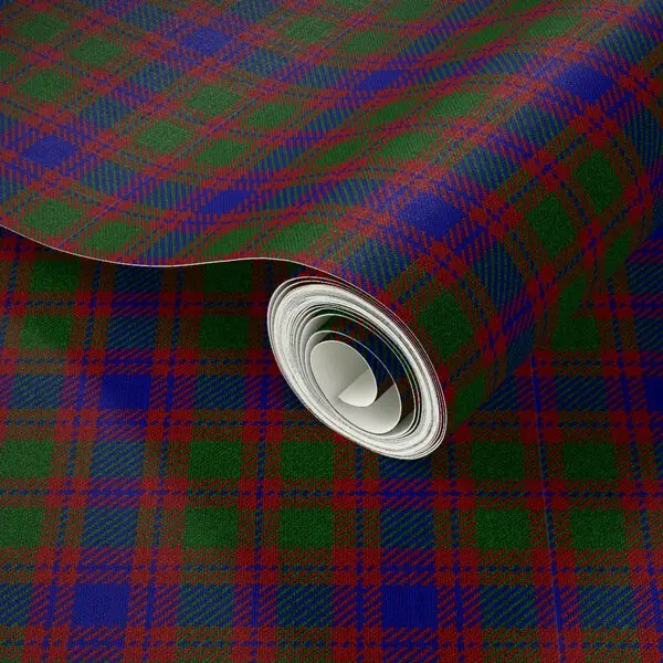 Spoonflower Plaid Tartan Highlands Tartans Custom Pre-pasted Wallpaper - Gray,purple,green