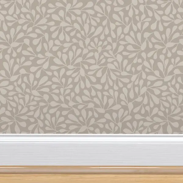 Spoonflower Bubble Leaves Taupe Neutral 100% Natural Sisal Grasscloth Wallcovering