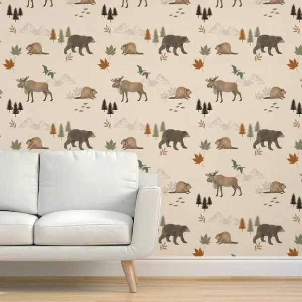Spoonflower Canadian Nature 100% Natural Sisal Grasscloth Wallcovering