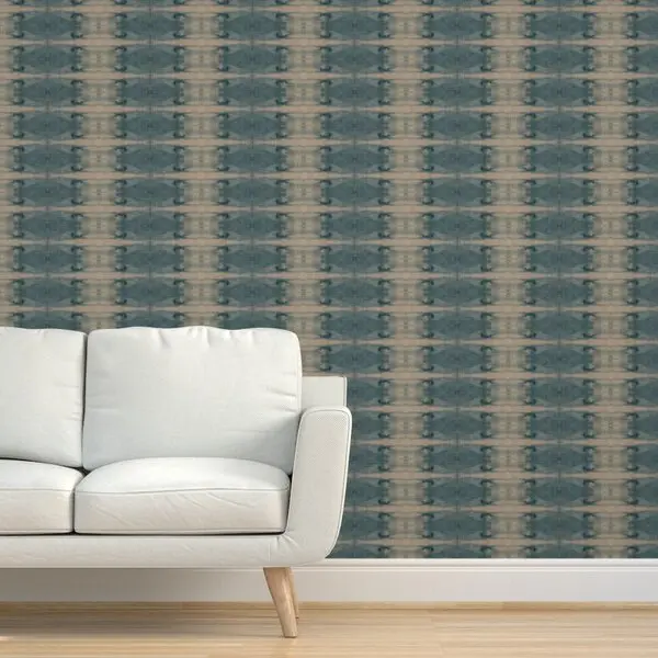 Spoonflower Muted Shibori 100% Natural Sisal Grasscloth Wallcovering
