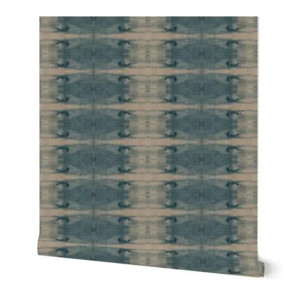 Spoonflower Muted Shibori 100% Natural Sisal Grasscloth Wallcovering