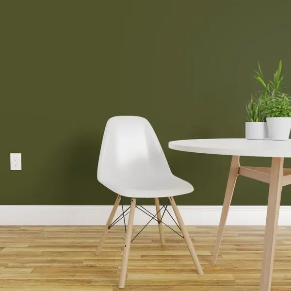 Spoonflower Olive Solid Army Aspen Military Custom Removable Wallpaper - Green