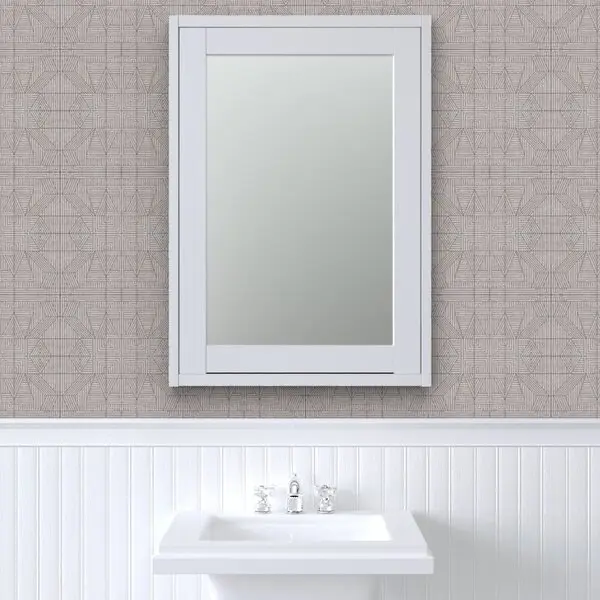 Spoonflower French Line Traditional Wallpaper - Gray
