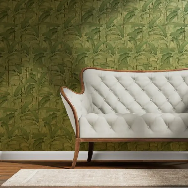 Spoonflower Leaf Palm Tropical Leaves Custom Removable Wallpaper