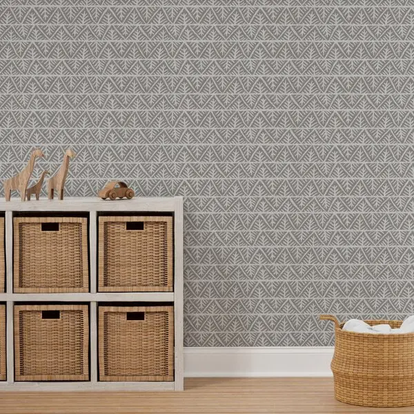 Spoonflower Mudcloth Boho Geometric Africa Inspired Custom Pre-pasted Wallpaper