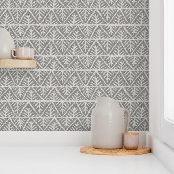Spoonflower Mudcloth Boho Geometric Africa Inspired Custom Pre-pasted Wallpaper