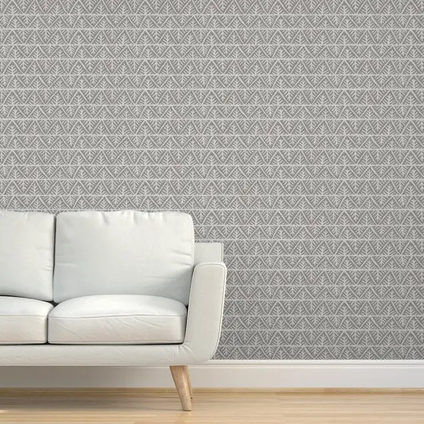 Spoonflower Mudcloth Boho Geometric Africa Inspired Custom Pre-pasted Wallpaper