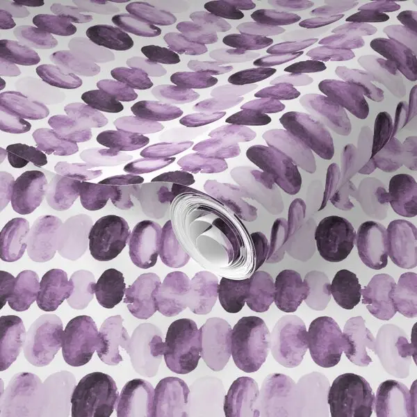 Spoonflower Lilac Lavender Watercolor Abstract Custom Removable Wallpaper - Purple