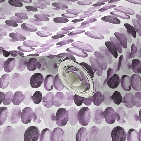 Spoonflower Lilac Lavender Watercolor Abstract Custom Removable Wallpaper - Purple