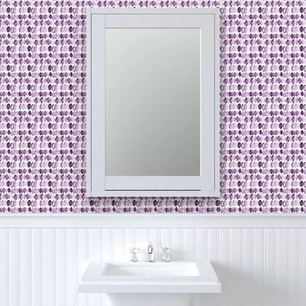 Spoonflower Lilac Lavender Watercolor Abstract Custom Removable Wallpaper - Purple