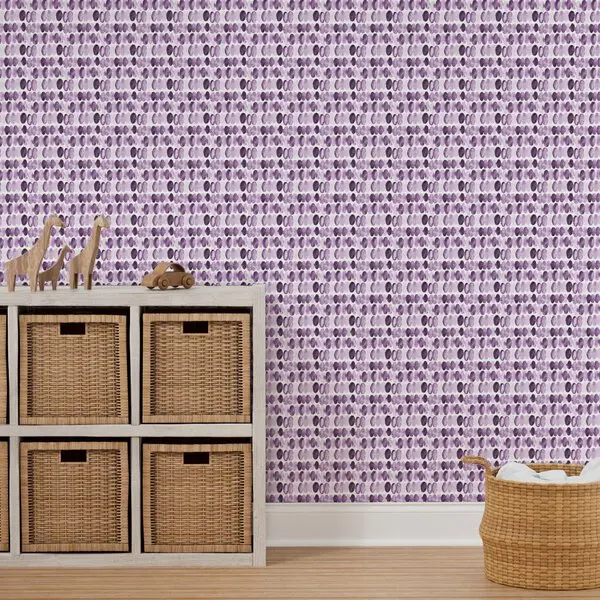 Spoonflower Lilac Lavender Watercolor Abstract Custom Removable Wallpaper - Purple