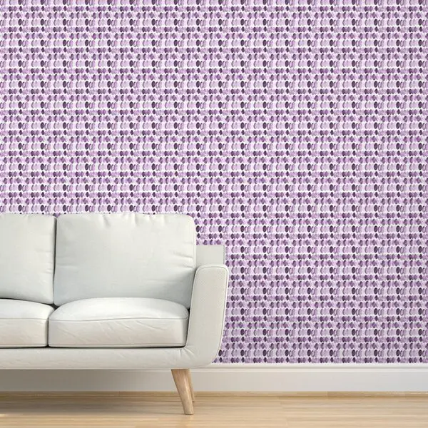 Spoonflower Lilac Lavender Watercolor Abstract Custom Removable Wallpaper - Purple
