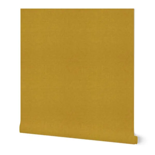Spoonflower Mustard Linen Texture 100% Natural Sisal Grasscloth Wallcovering
