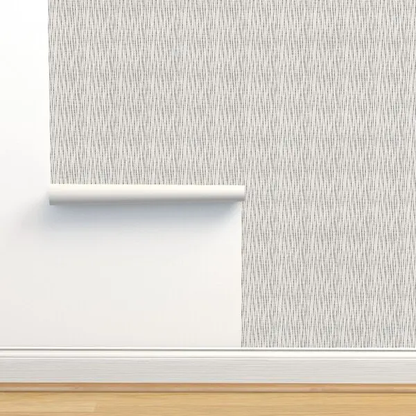 Spoonflower Woodgrain Dotted Line 100% Natural Sisal Grasscloth Wallcovering