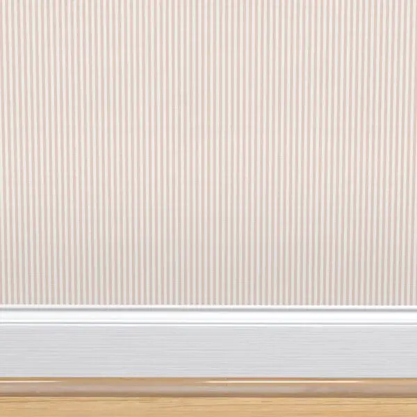 Spoonflower Candy Stripes Pale On White 100% Natural Sisal Grasscloth Wallcovering - Pink
