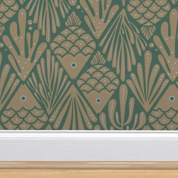 Spoonflower Calm Ocean 1 100% Natural Sisal Grasscloth Wallcovering