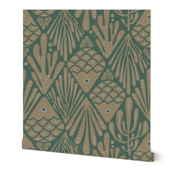 Spoonflower Calm Ocean 1 100% Natural Sisal Grasscloth Wallcovering