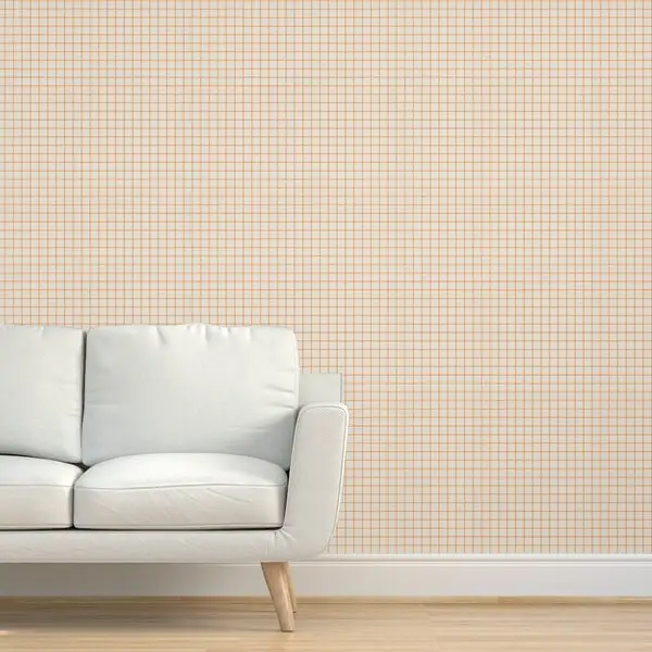 Spoonflower Off White Brite 1 Inch Grid 100% Natural Sisal Grasscloth Wallcovering