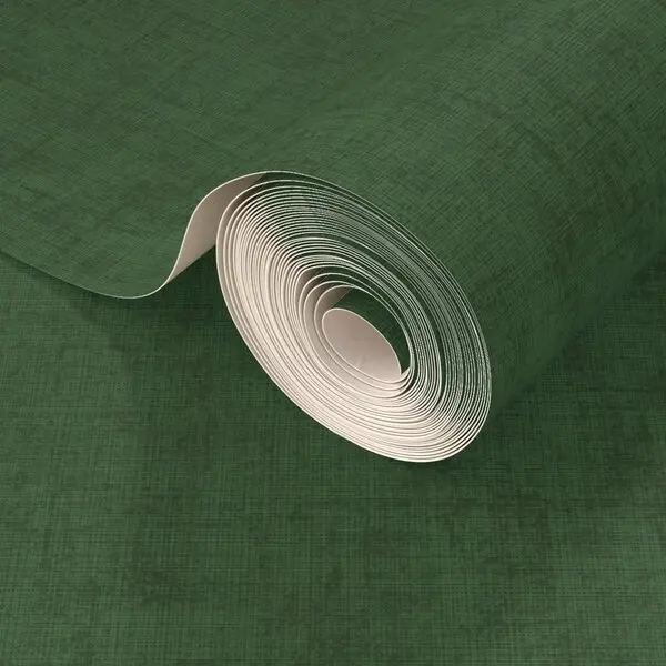 Spoonflower Canvas Texture Green 100% Natural Sisal Grasscloth Wallcovering - Green,beige