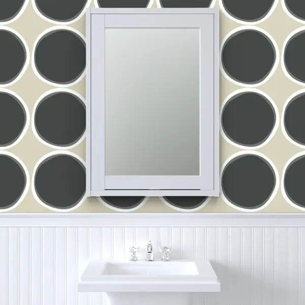 Spoonflower Geometric Charcoal Black Grey Gris Minimal Bold Traditional Wallpaper