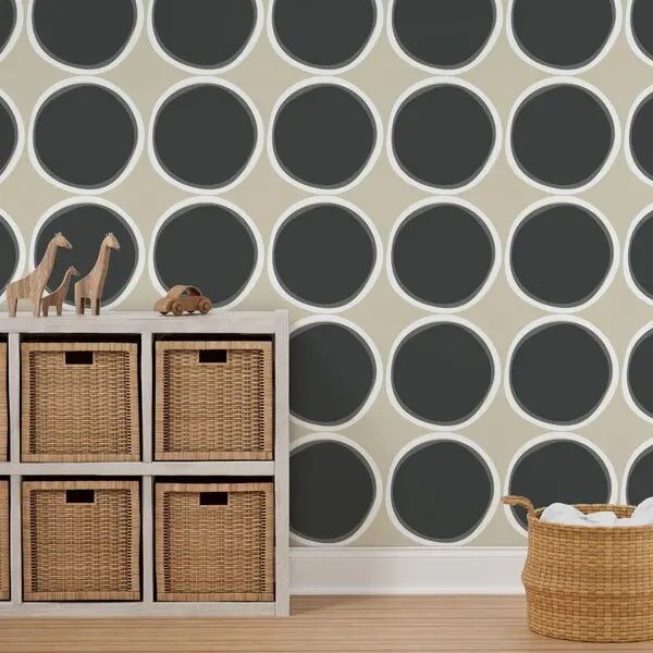 Spoonflower Geometric Charcoal Black Grey Gris Minimal Bold Traditional Wallpaper