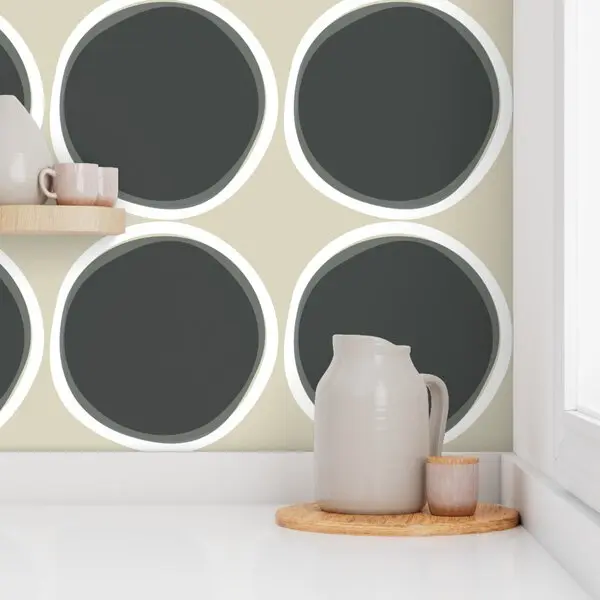 Spoonflower Geometric Charcoal Black Grey Gris Minimal Bold Traditional Wallpaper