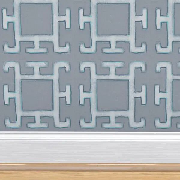 Spoonflower Carroll Blue 100% Natural Sisal Grasscloth Wallcovering - Gray,blue,grey