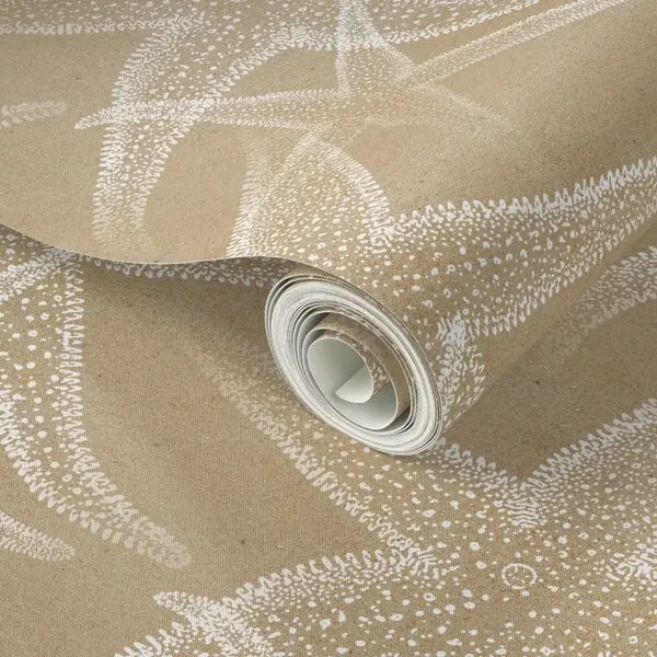 Spoonflower White Tan Sand Neutral Beach Beige Sea Traditional Wallpaper - Beige,brown