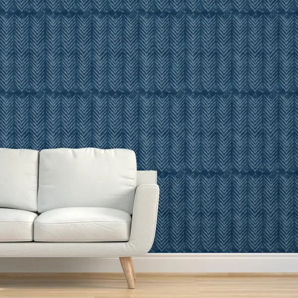 Spoonflower Batik Shibori Herringbone Tie Dye Traditional Wallpaper