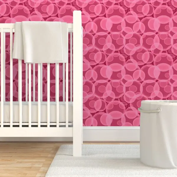 Spoonflower Bubbles Novelty Circle Spot Blender Tonal Custom Pre-pasted Wallpaper
