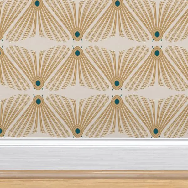 Spoonflower Art Deco Bugs 100% Natural Sisal Grasscloth Wallcovering