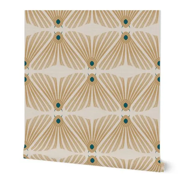 Spoonflower Art Deco Bugs 100% Natural Sisal Grasscloth Wallcovering