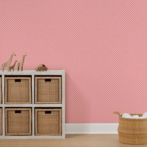 Spoonflower Coral Pastel Scalloped Scallops Escallop Scales Custom Removable Wallpaper - Pink,red