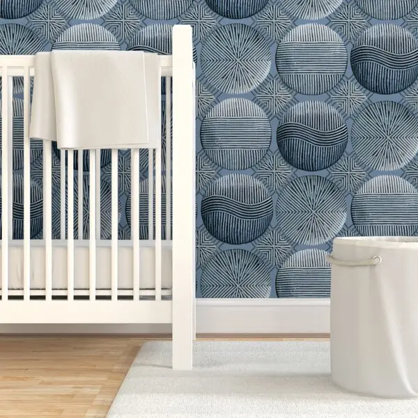 Spoonflower Diamonds Circles Abstract Contemporary Tribal Custom Pre-pasted Wallpaper