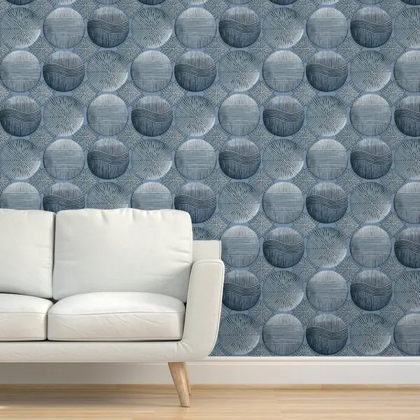 Spoonflower Diamonds Circles Abstract Contemporary Tribal Custom Pre-pasted Wallpaper