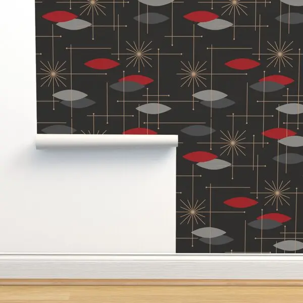 Spoonflower Orbs Large 100% Natural Sisal Grasscloth Wallcovering