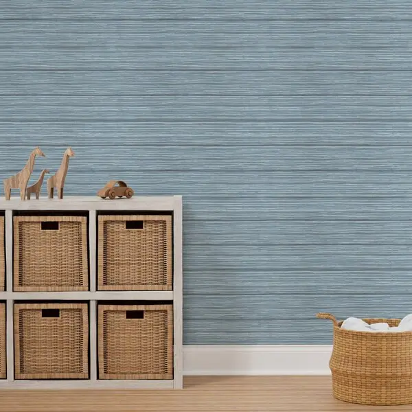 Spoonflower Wood Grain Beach House Provincial Coastal Custom Pre-pasted Wallpaper
