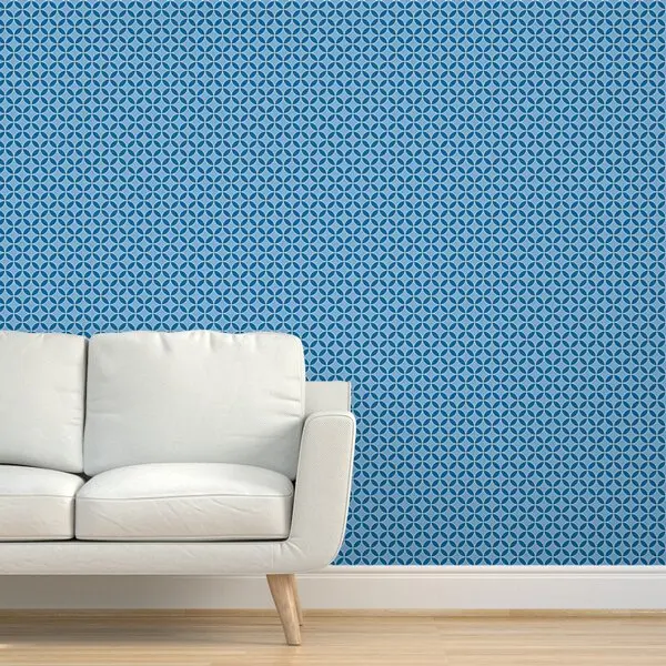 Spoonflower Home Mid Century Rings Custom Pre-pasted Wallpaper