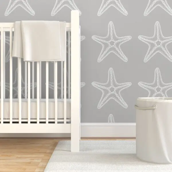 Spoonflower Ocean Beachy Surf Seastar Starfish Traditional Wallpaper
