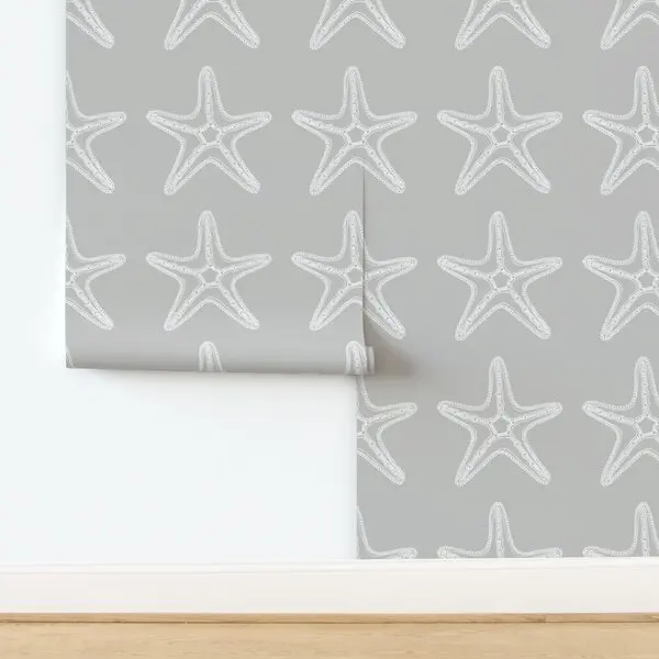 Spoonflower Ocean Beachy Surf Seastar Starfish Traditional Wallpaper