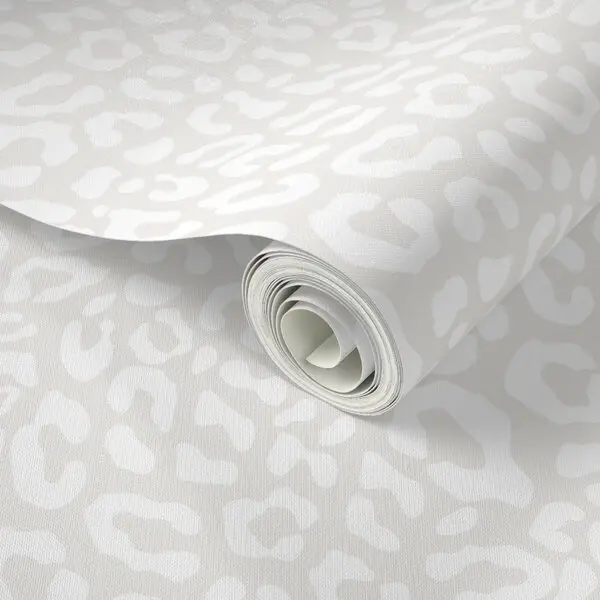 Spoonflower Africa Leopard Custom Removable Wallpaper - White,gray