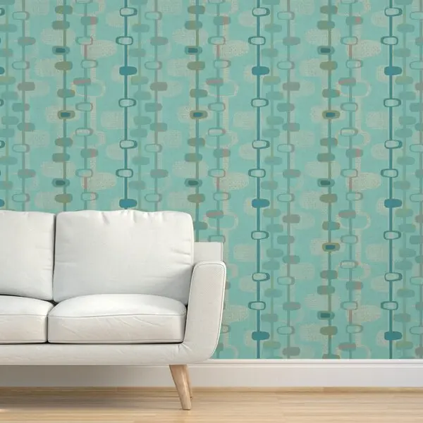 Spoonflower Cast Your Fate Poolside Jumbo 100% Natural Sisal Grasscloth Wallcovering