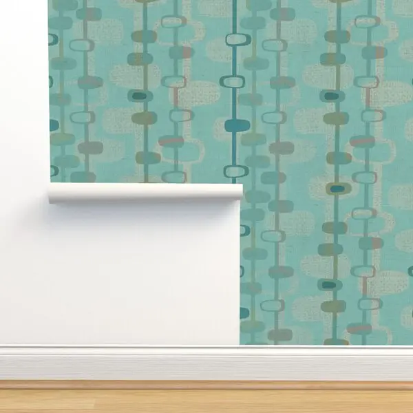 Spoonflower Cast Your Fate Poolside Jumbo 100% Natural Sisal Grasscloth Wallcovering