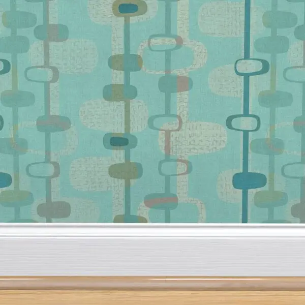 Spoonflower Cast Your Fate Poolside Jumbo 100% Natural Sisal Grasscloth Wallcovering