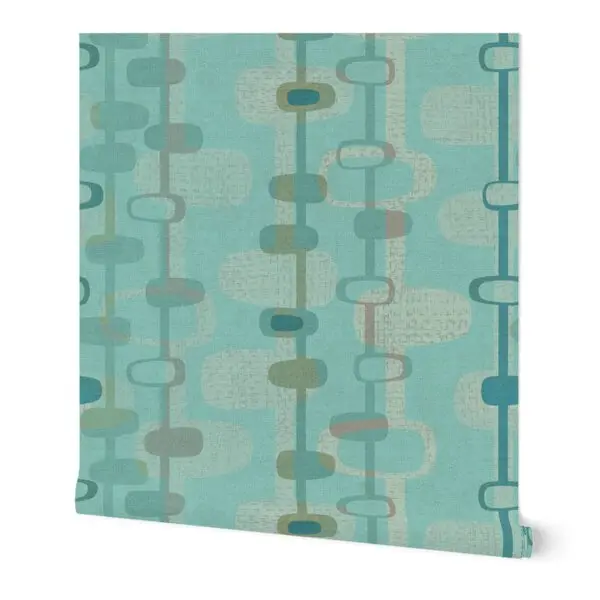 Spoonflower Cast Your Fate Poolside Jumbo 100% Natural Sisal Grasscloth Wallcovering