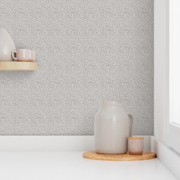 Spoonflower Shagreen Pearl Grey Traditional Wallpaper
