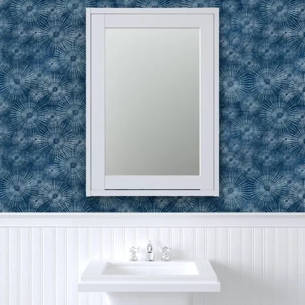 Spoonflower Batik Shibori Tie Dye Traditional Wallpaper - Blue