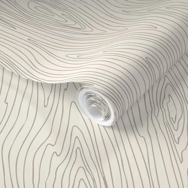 Spoonflower Vertical Drawn Woodgrain Custom Pre-pasted Wallpaper